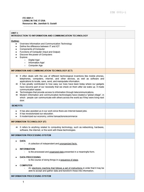 Ite 0001 1 Lecture Pdf Computer Data Storage Random Access Memory