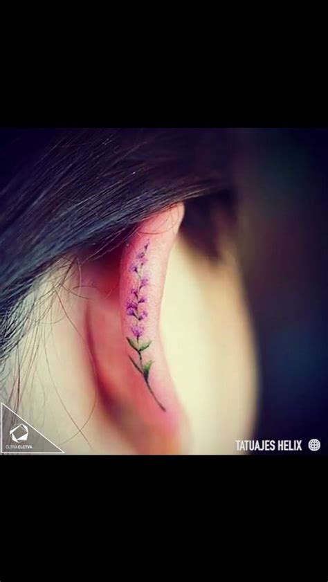Watercolor Mini Ear Flower Tattoo Small Tattoos Flower Tattoo Ear