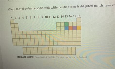 Solved Given The Following Periodic Table With Specific