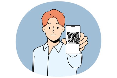 Man Show QR Code On Cellphone 48893557 Vector Art At Vecteezy