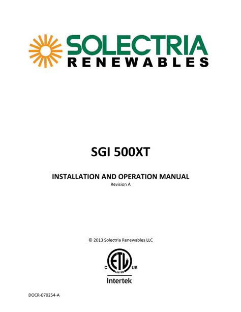 Pdf Docr 070254 A Sgi 500xt Installation And Operation Manual