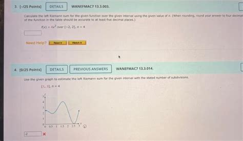 Solved Calculate The Left Riemann Sum For The Given Function