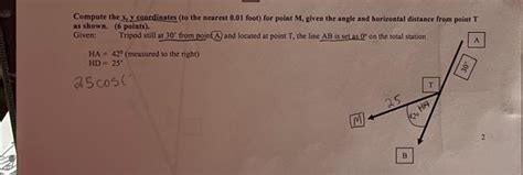 Solved Compute The X Y Coordinates To The Nearest Chegg
