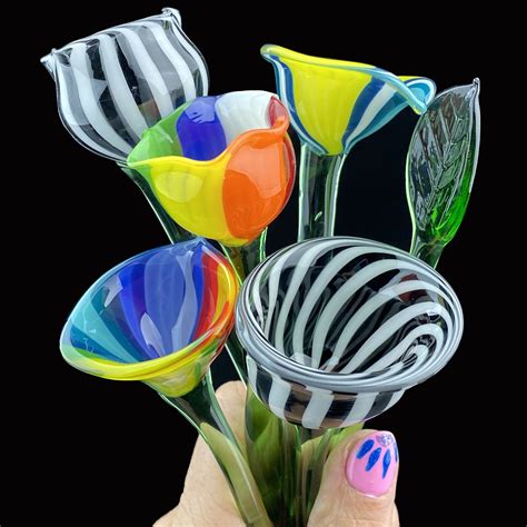 Best Birthday Or Mothers Day T Blown Glass Flowers Glass Etsy Glass Flowers Glass