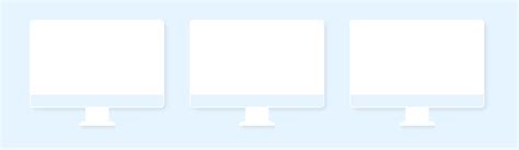 현실적인 세 데스크톱 Pc 벡터 모형 디자인 응용 프로그램에 대한 빈 화면유행 데스크톱 Pc 템플릿 Brand Name