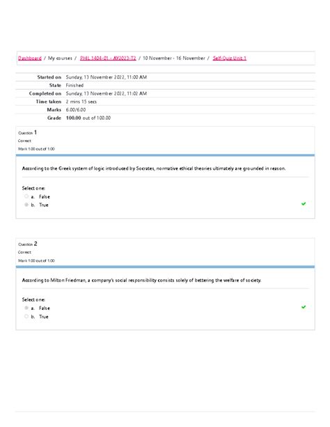 Self Quiz Unit 1 Attempt Review Started On Sunday 13 November 2022 11 00 Am State Finished