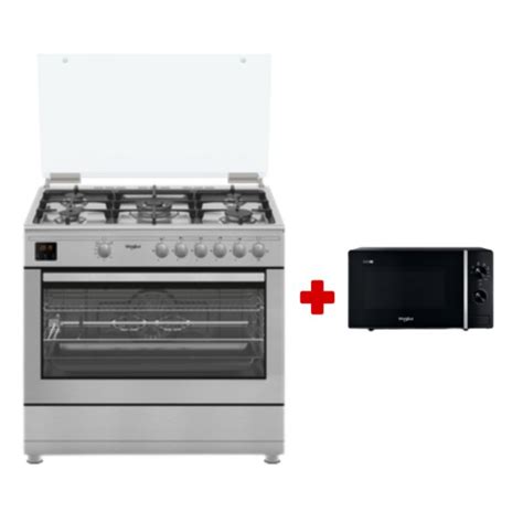 Pack Whirlpool Cuisinière Gaz 90 Cm Micro Ondes Gril 20l Atlas