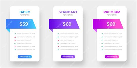 Premium Vector Ui Ux Pricing Design Tables With Tariffs Subscription
