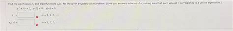 Solved Find The Eigenvalues λn ﻿and Eigenfunctions Ynx