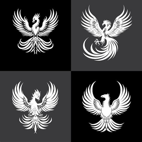 Vector Art Icon Of Phonix Bird Logo Silhouette Premium Ai Generated