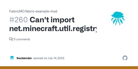 Can T Import Net Minecraft Util Registry Issue FabricMC Fabric Example Mod GitHub