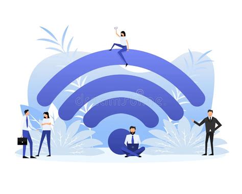 Wifi Router Device Wireless Internet Concept Router And Signal Stock Vector Illustration Of