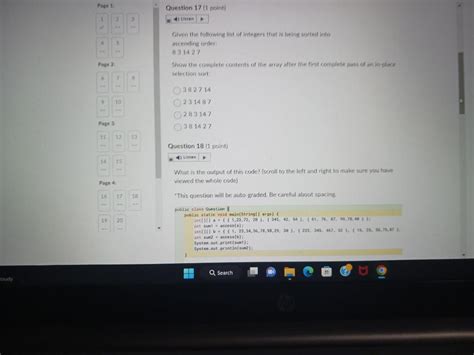 Solved Given The Following List Of Integers That Is Being Chegg Com