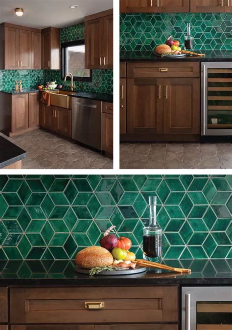 6 Emerald Green Tiled Kitchen Backsplash Designs Artofit