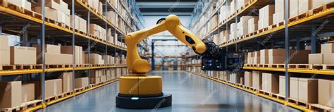 A Robotic Arm In A Modern Warehouse Representing Automation Efficiency And Logistics It Sym
