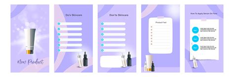 최소한의 현대 패션과 뷰티 소셜 미디어 이야기 또는 보라색 색상의 이야기 배너 컬렉션 키트 판매 제품 디스플레이 플랫폼 받침대 보케 배경이 있는 팁 템플릿 디자인 포함