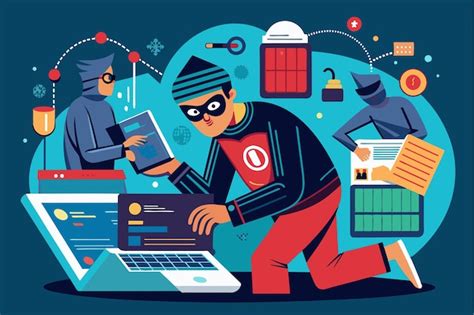 A Group Of Hackers Engaged In Stealing Data Using Laptops And Various