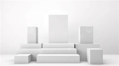 박물관 갤러리에서 흰색 배경 3d 전시회에 현실적인 큐브 연단 둥근 연단 무대 연단 3d 실린더 배경 일러스트 및 사진