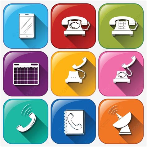 Different Icons For Communication Coloured Grids User Vector Coloured