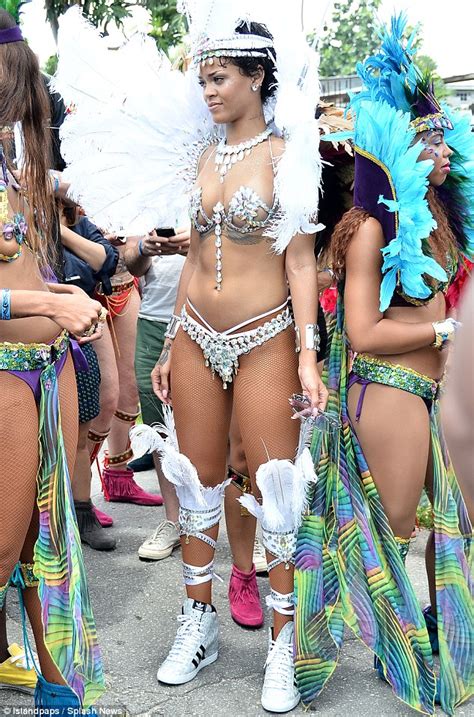 Rihanna Sips Hip Flask And Dances In Bejewelled Bikini At Barbados