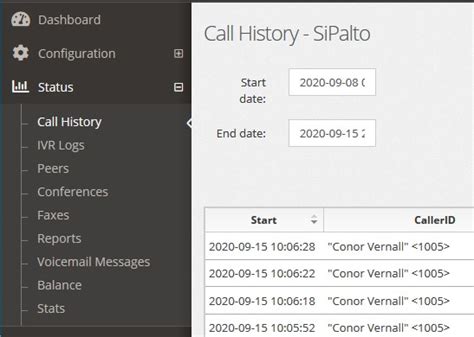Check Call History SiPalto Helpdesk