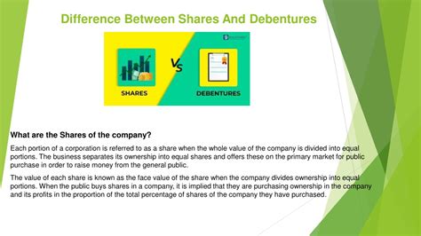 PPT Difference Between Shares And Debentures PowerPoint Presentation