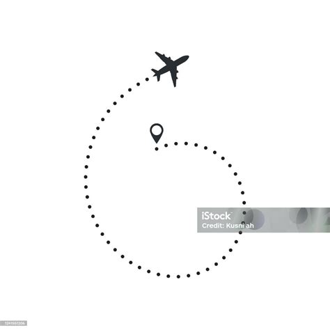 시작점 그림이 있는 비행기 비행선 노선 벡터 0명에 대한 스톡 벡터 아트 및 기타 이미지 0명 개념 거리 Istock