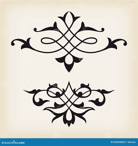 Set Of Decorative Elements Stock Vector Illustration Of Vintage