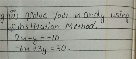 Gii Solve For U Andy Using Substitution Method Begin Array L 2