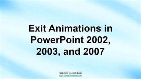 exit animations in powerpoint 2002 2003 and 2007 youtube
