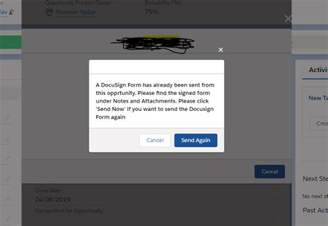 Apex Custom Modal With Cancel And Send Again Button Salesforce