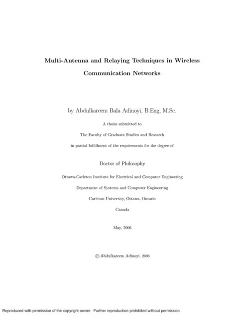 Pdf Multi Antenna And Relaying Techniques In Wireless Communication Networks