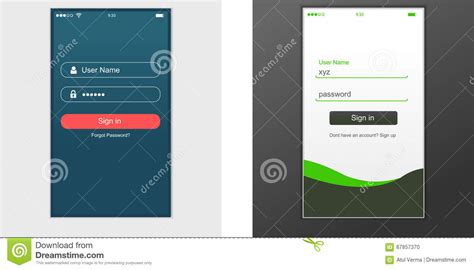User Interface Application Template Design For Mobile Phone Stock