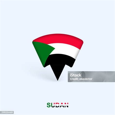 Sudan Flag Map Pointer Design With Shadow Stock Illustration Download Image Now Africa Art