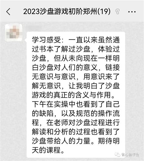 沙盘游戏疗法初阶培训圆满结束 河南省心理咨询师协会