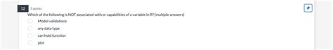 Solved 5 Points Which Of The Following Is Not Associated