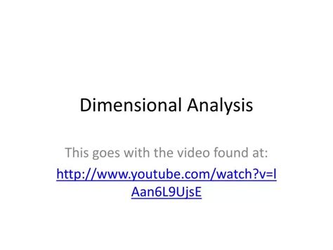 PPT Dimensional Analysis PowerPoint Presentation Free Download ID