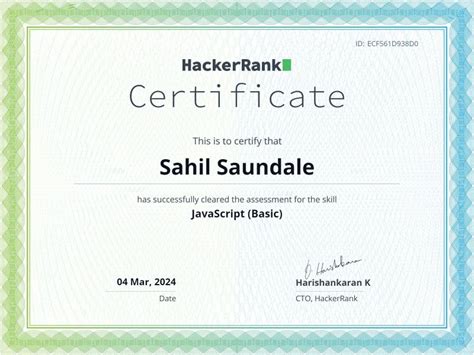 Sahil Saundale On Linkedin Hackerrank Javascript Codingjourney