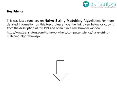 Naive String Matching Algorithm Computer Science Ppt