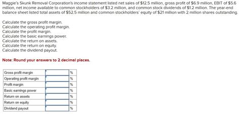Solved Maggie S Skunk Removal Corporation S Income Statement Chegg