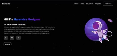 Webdevelopment Portfolio Html Css Javascript Springboot Angular Narendra Mongam