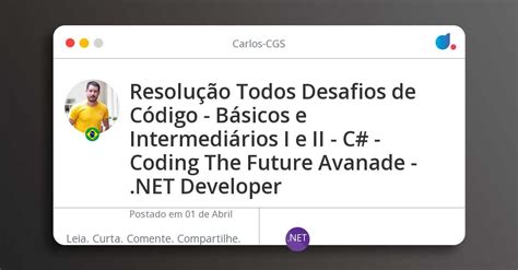 Resolução Todos Desafios De Código Básicos E Intermediários I E Ii C Coding The Future