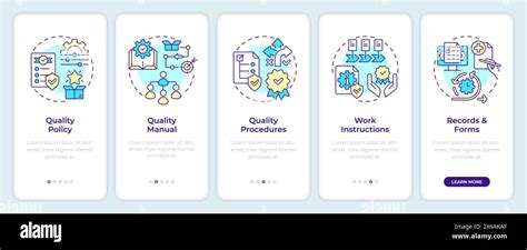 Qms Document Structure Onboarding Mobile App Screen Stock Vector Image And Art Alamy