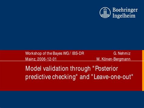 Ppt Model Validation Through Posterior Predictive Checking
