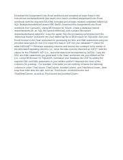 Download The Assignment Docx Download The Assignment Xlsx Excel Workbook And Complete All