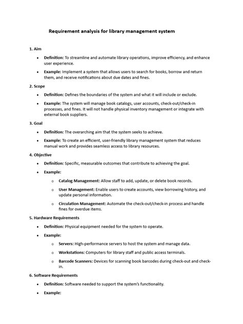 Requirement Analysis For Library Management System Pdf