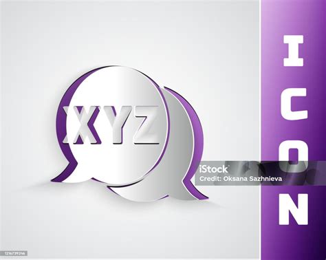 Paper Cut Xyz Coordinate System Icon Isolated On Grey Background Xyz Axis For Graph Statistics