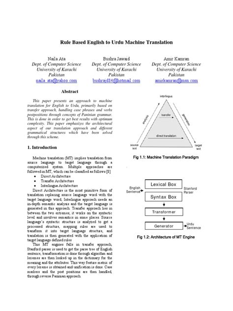 Rule Based Machine Translation Pdf Phrase Verb