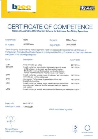 Bpec Gas Fitting Operatives PDF Business Business And Finance