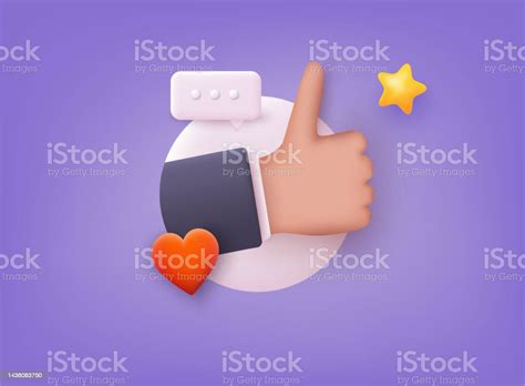 엄지 손가락을 위로 올리거나 기호처럼 들으십시오 성공 또는 좋은 피드백 긍정적 인 개념과 상징처럼 3d 웹 벡터 일러스트레이션 가공의 인물에 대한 스톡 벡터 아트 및 기타